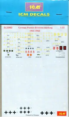 GERMAN PANZER DIVISION MARKING 1939-43 D.35002 1/35 ICM