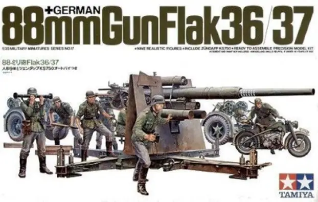 GERMAN 88MM GUN FLAK 36/37 1/35 35017 TAMIYA